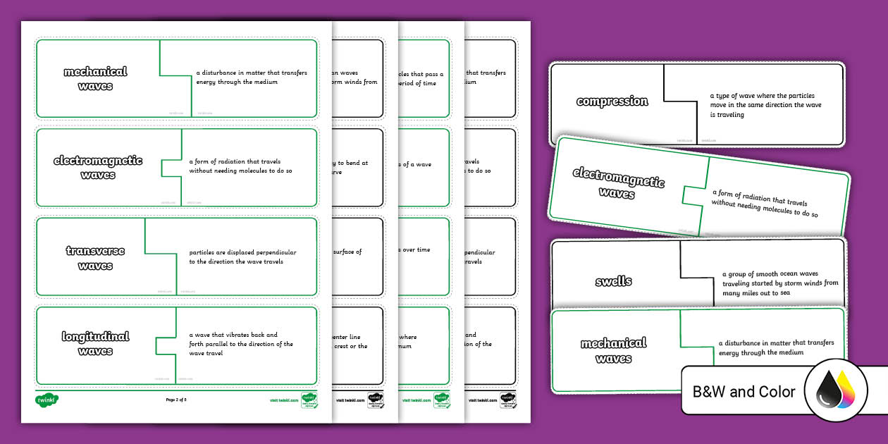 Wave Vocabulary Puzzle Cards for 6th-8th Grade - Twinkl