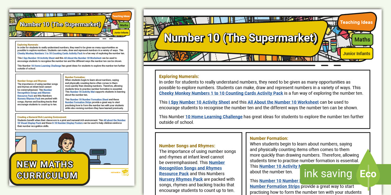 Number Ten (The Supermarket) Teaching Ideas