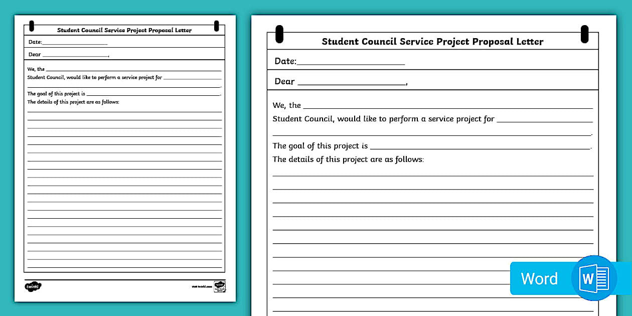 Student Council Editable Service Project Proposal Letter