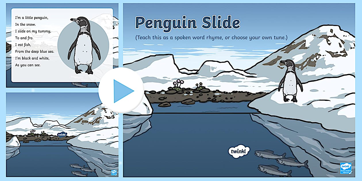 Penguin Slide Rhyme Song PowerPoint (teacher made) - Twinkl