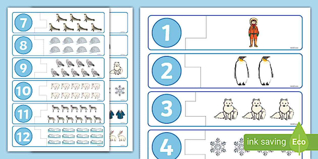 Polar Regions Counting Puzzle (teacher made) - Twinkl