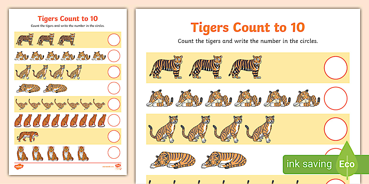 👉 Counting to 10 with Tigers Activity (Teacher-Made)