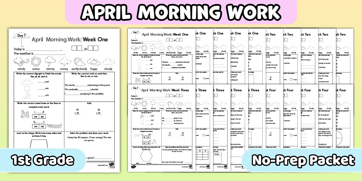 Morning Work for First Graders | Resource | Twinkl USA