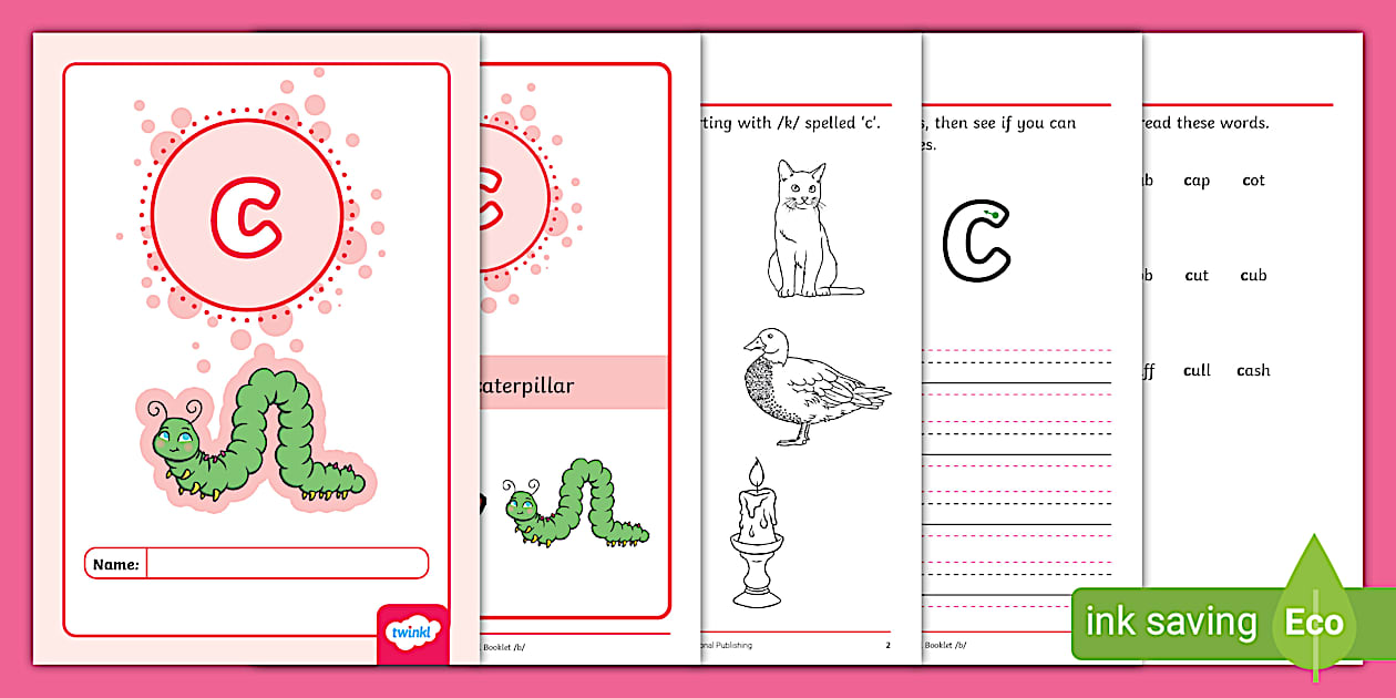 Sound-Symbol Booklet /k/ Spelled 'c' (teacher made) - Twinkl