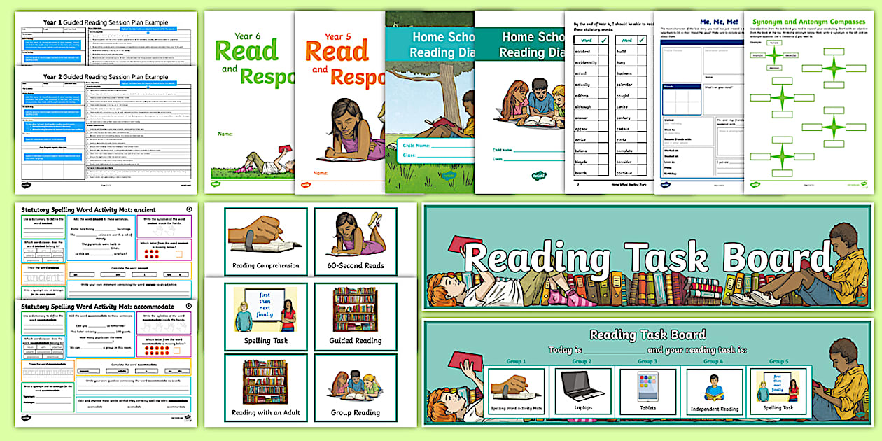 KS2 Reading Task Board Resource and Display Pack - Twinkl