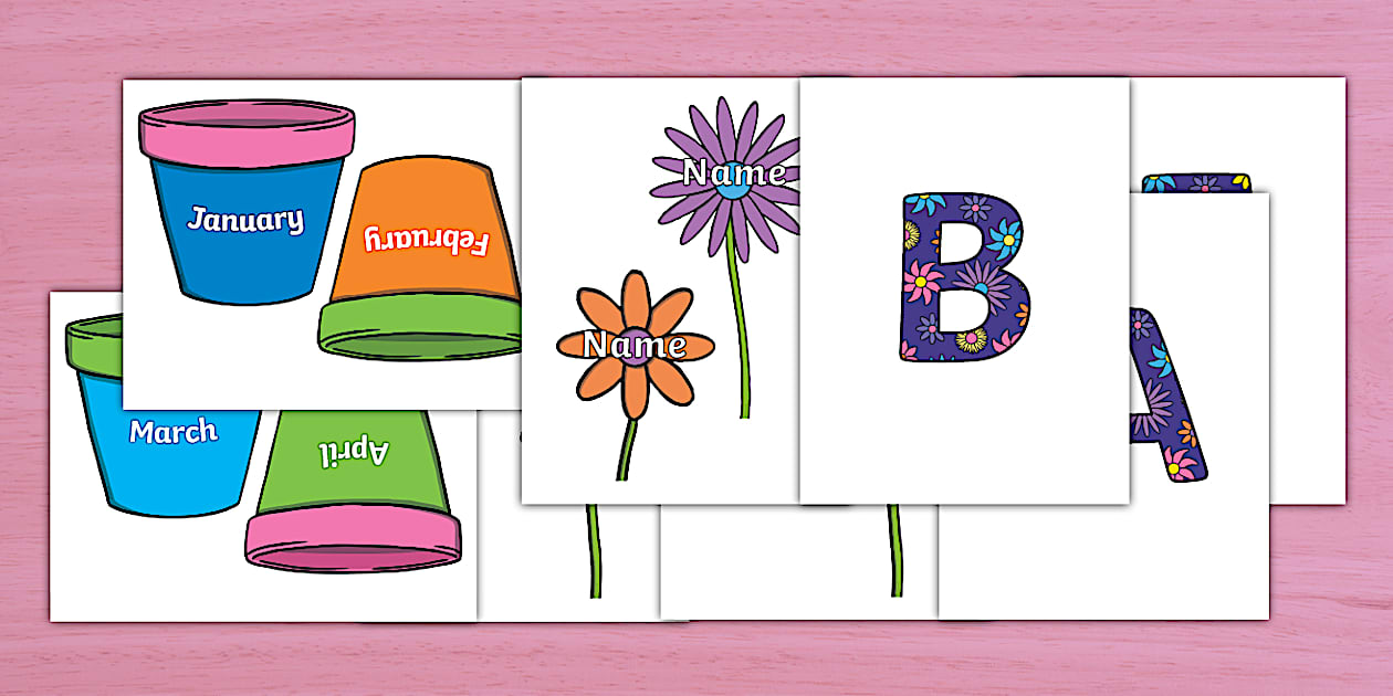 Blooming Birthdays Editable Flower Display Pack