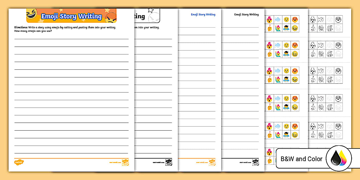 😊 Emoji Story Writing Worksheet | Resource | Twinkl USA