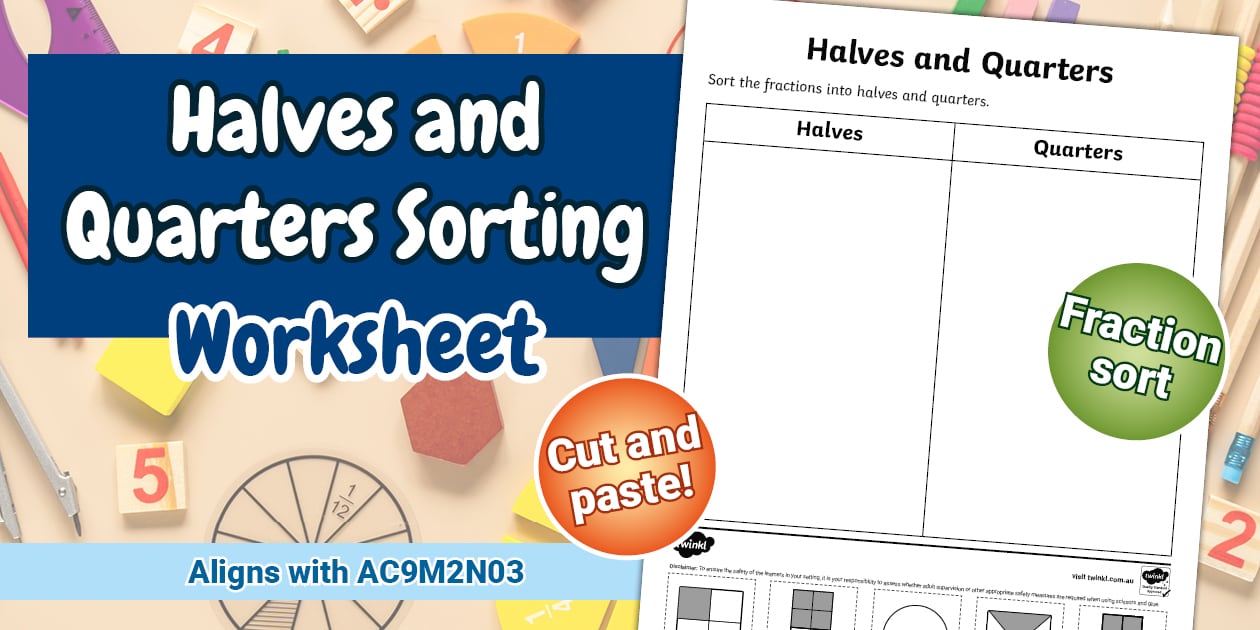 Year 2 Maths Fractions Sorting Worksheet