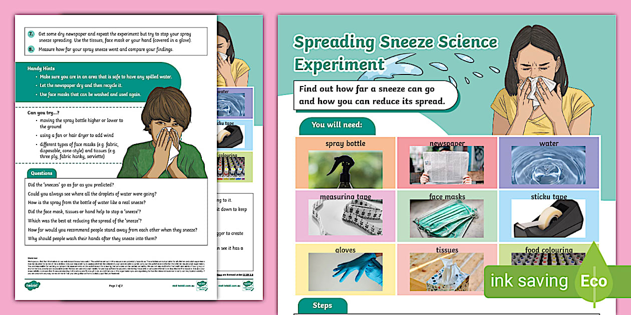 Sneeze Science Experiment (teacher made) - Twinkl