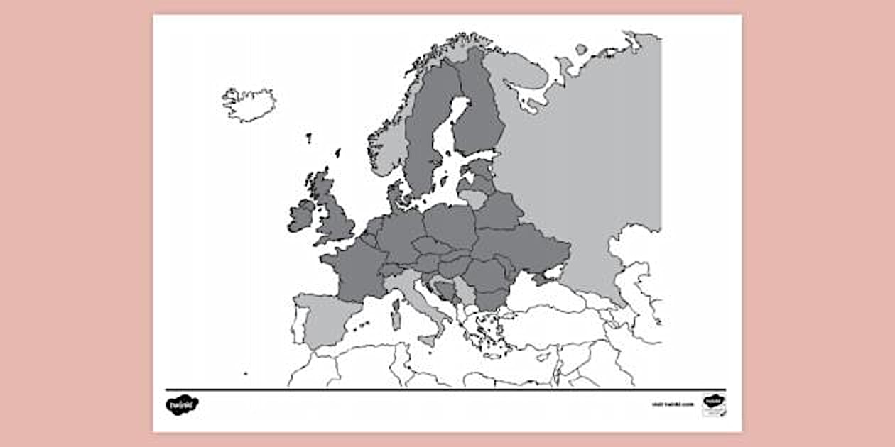 Map of Europe Volcano Impact Colouring | Colouring Sheets