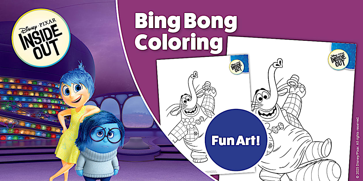 Inside Out: Bing Bong Coloring Page