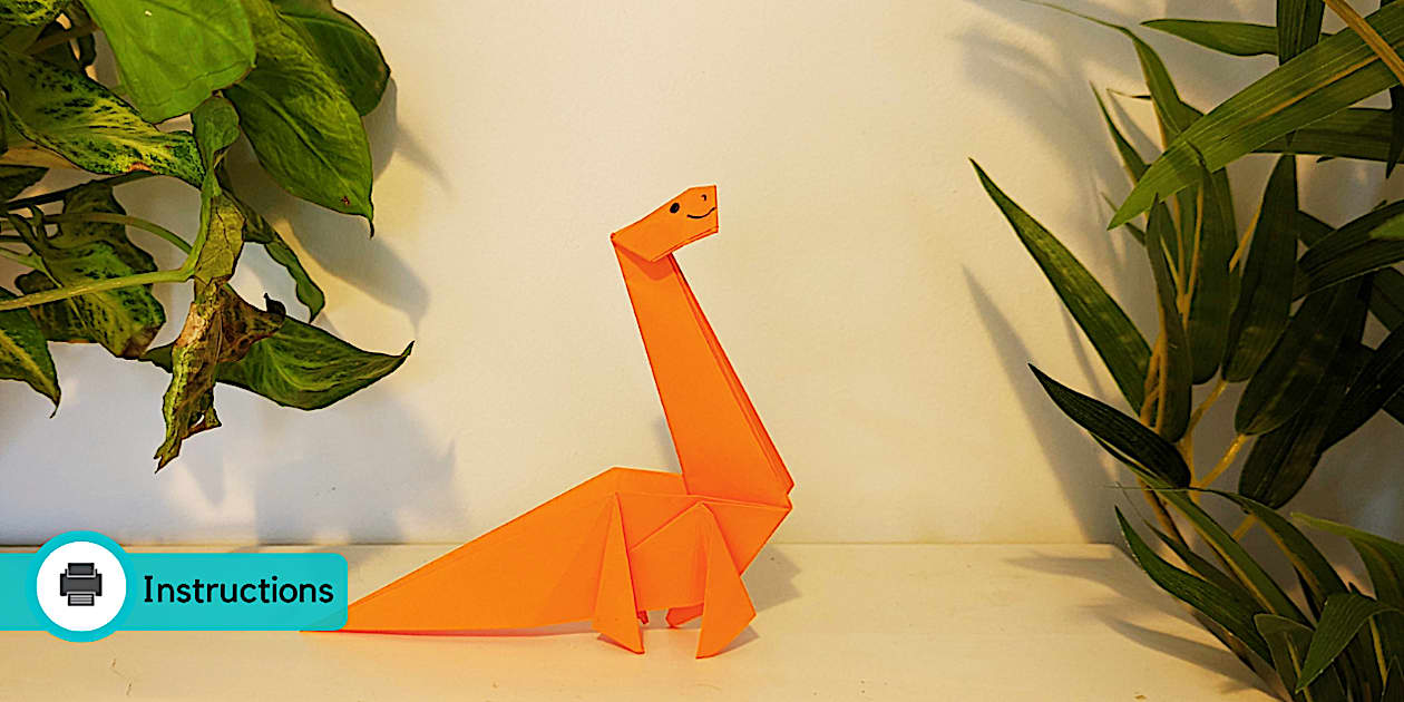 Origami Dinosaur | Dinosaur Crafts - Twinkl