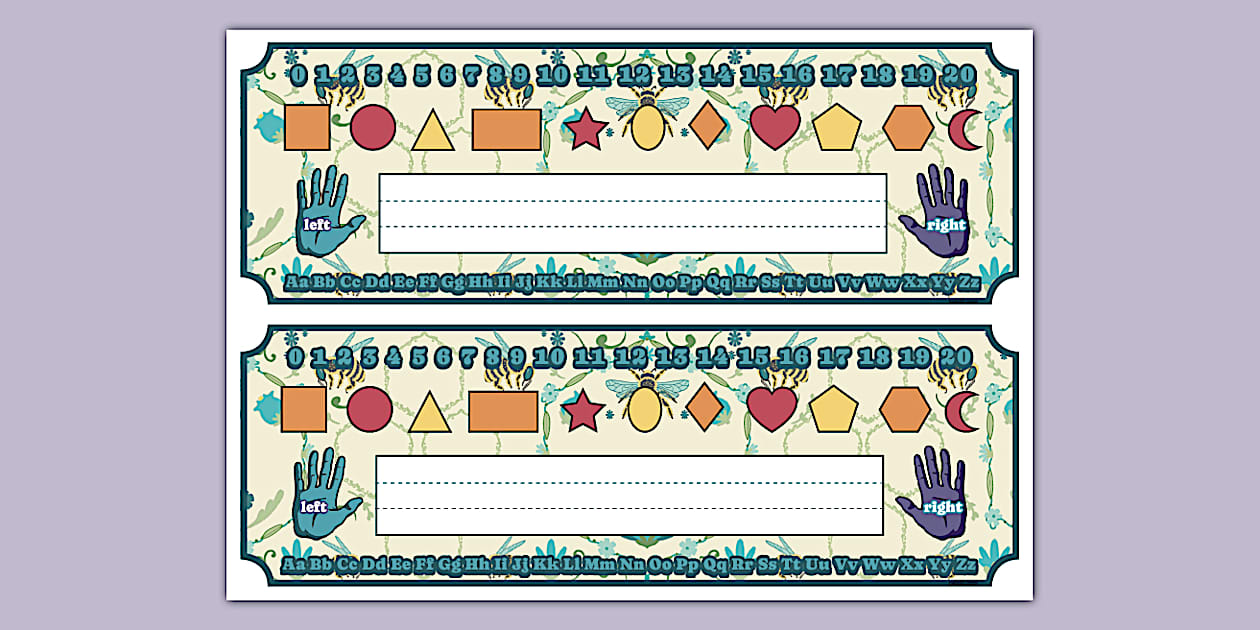 Bee-Themed Number, Shape and Alphabet Strips (teacher made)