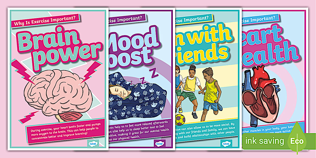 Benefits of Exercise Poster - Display Posters - KS2 - Twinkl