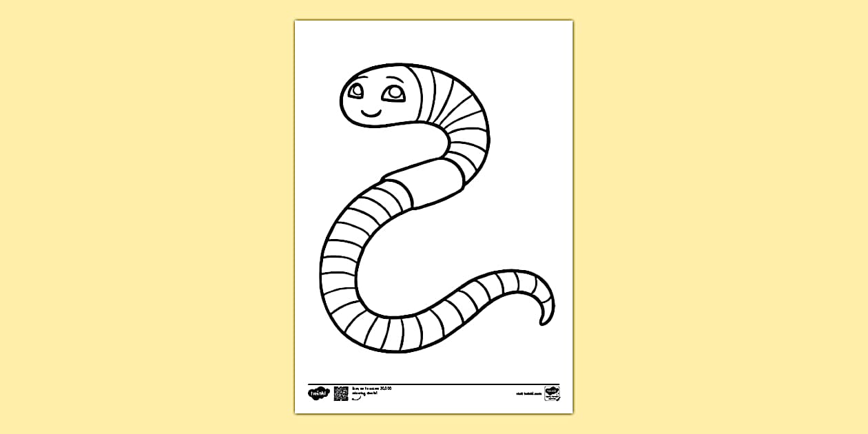 Worm Colouring Sheet | Colouring Pages