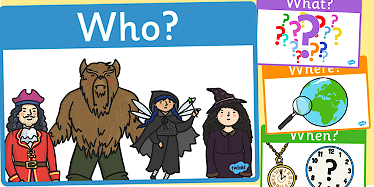 👉 Who What Where When Why and How Prompt Posters - ESL Question Words