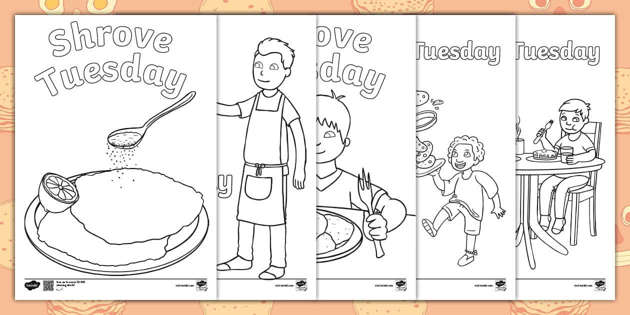 Shrove Tuesday Colouring Page (teacher made) - Twinkl