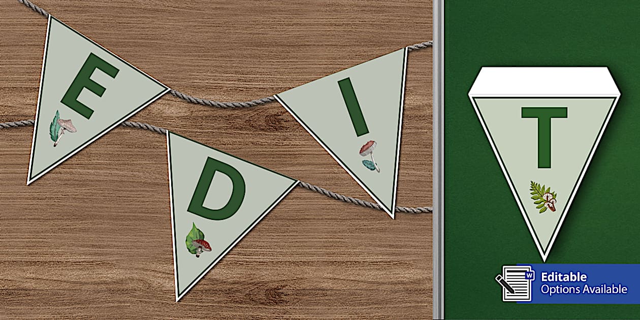 Botanical Themed Editable Display Bunting (teacher made)