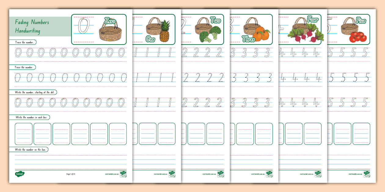 Fading Numbers Handwriting - Number Formation | Twinkl