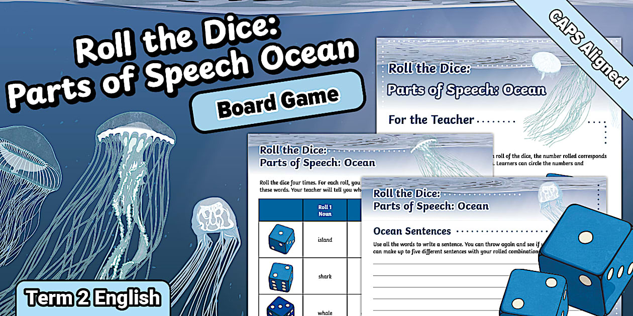 IP English Roll the Dice: Parts of Speech Ocean Board Game