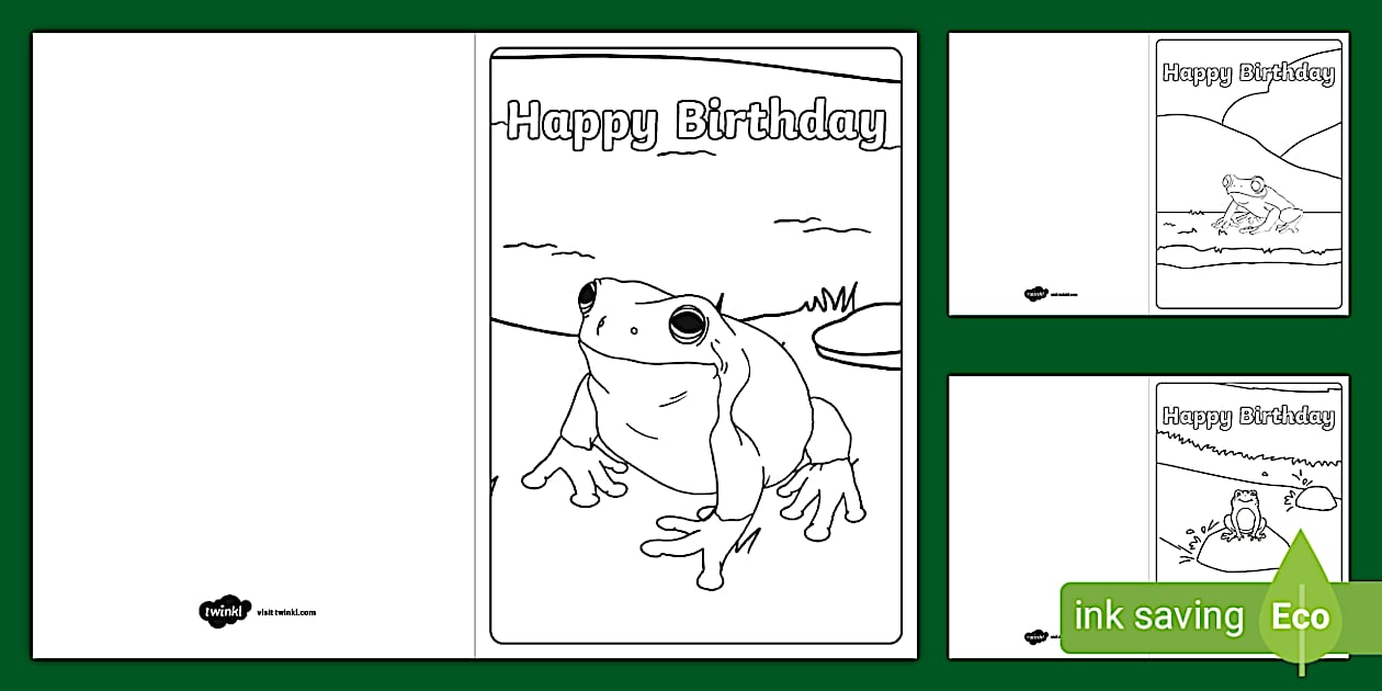 Frog Birthday Card Colouring (creat de profesori) - Twinkl