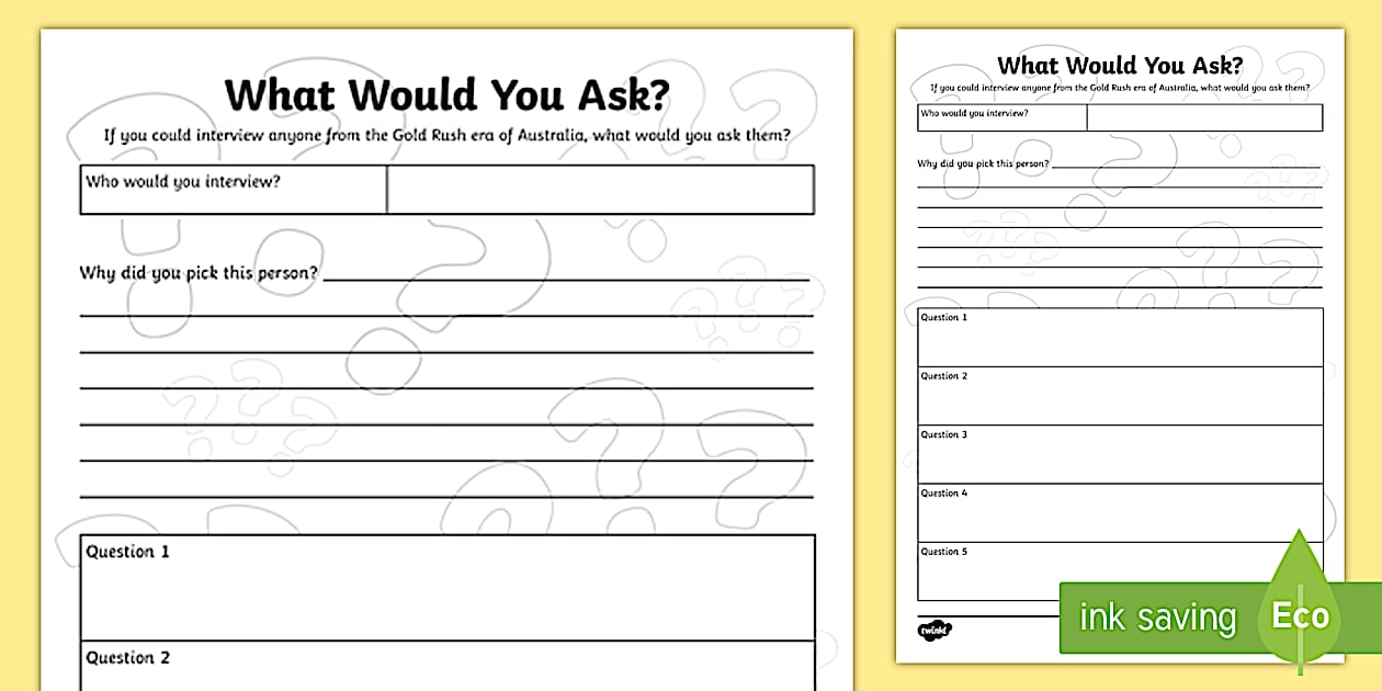 What Would You Ask? Worksheet / Worksheet (teacher made)