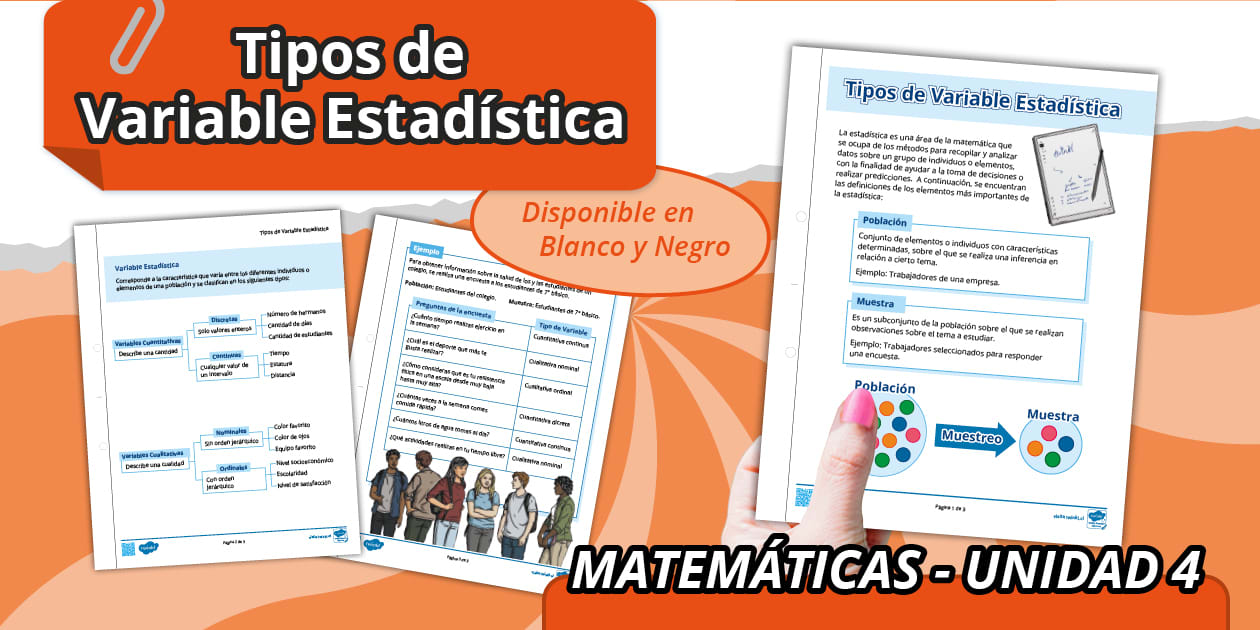 Ficha Informativa | Variable Estadística | Matemática | 7°