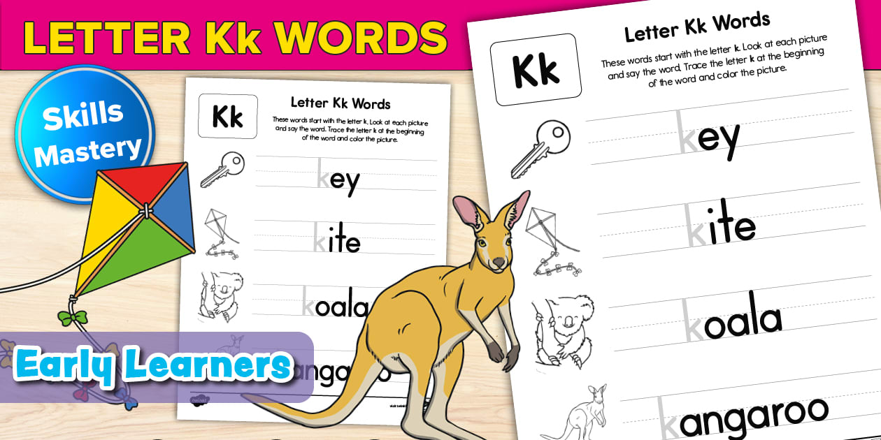Letter Kk Words: Letter Recognition Worksheet (teacher made)