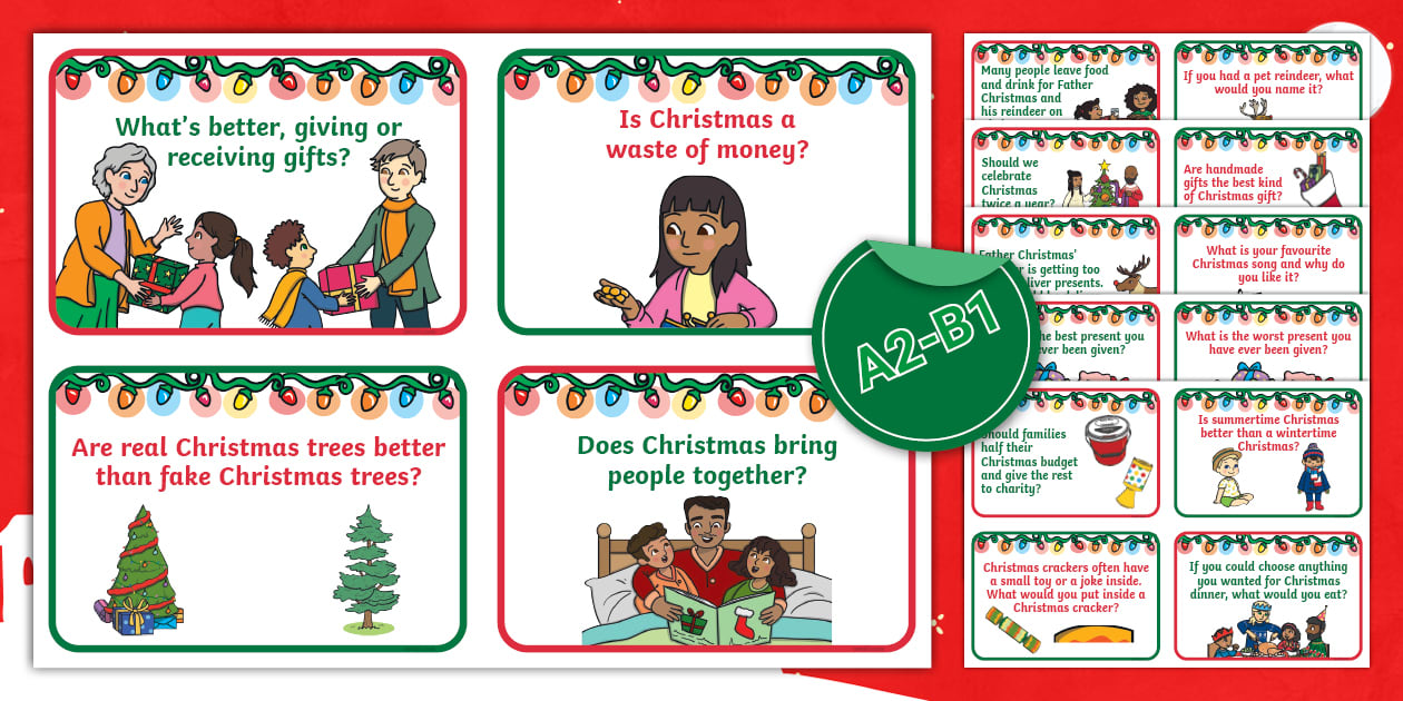 Christmas ESL Questions | ESL Christmas Conversations [Kids, A2-B1]