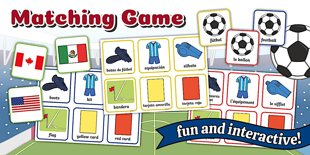 Men's World Cup Language Matching Cards