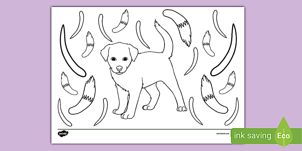 Puppy Dog's Tails Colouring Page (teacher made) - Twinkl