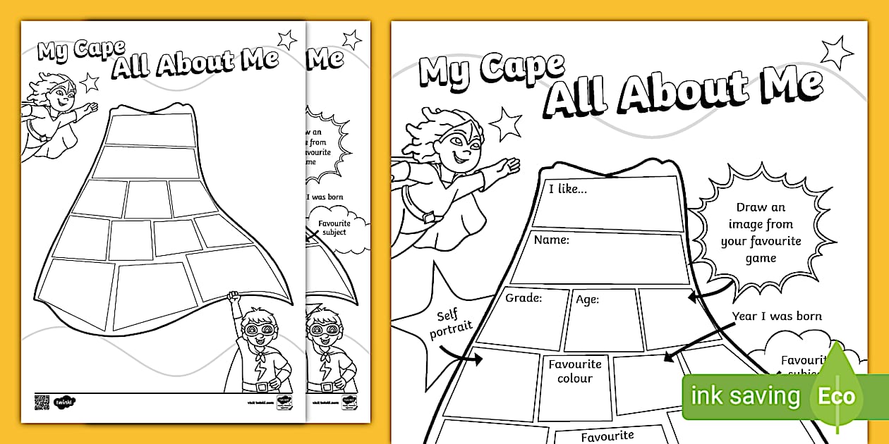 All About Me Cape Activity (Teacher-Made) - Twinkl