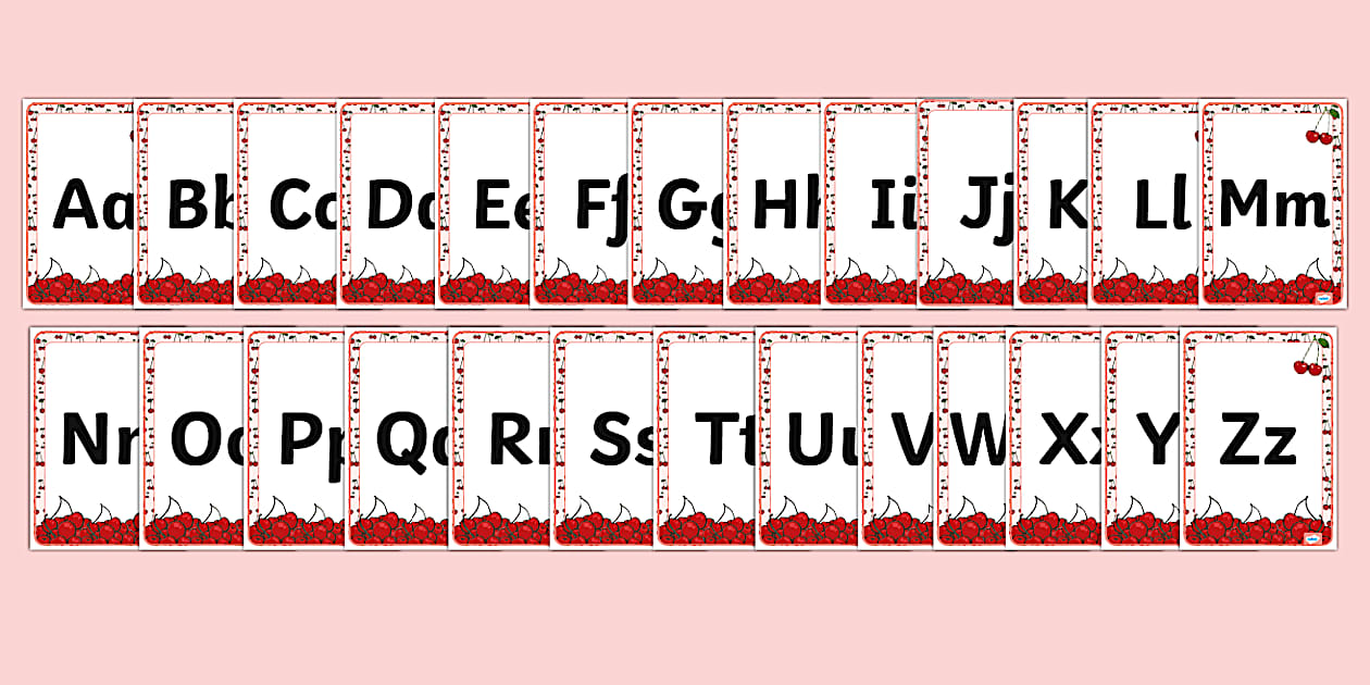 Cherry Themed A-Z Display Posters (Teacher-Made) - Twinkl