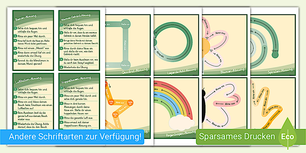Atemübungen für Kinder - Übungen (Teacher-Made) - Twinkl