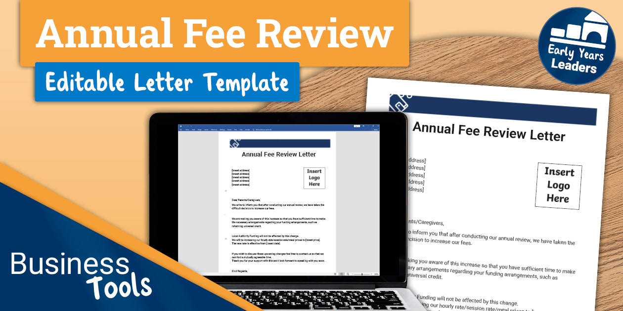 Annual Fee Review Editable Letter Template (Fee Increase)