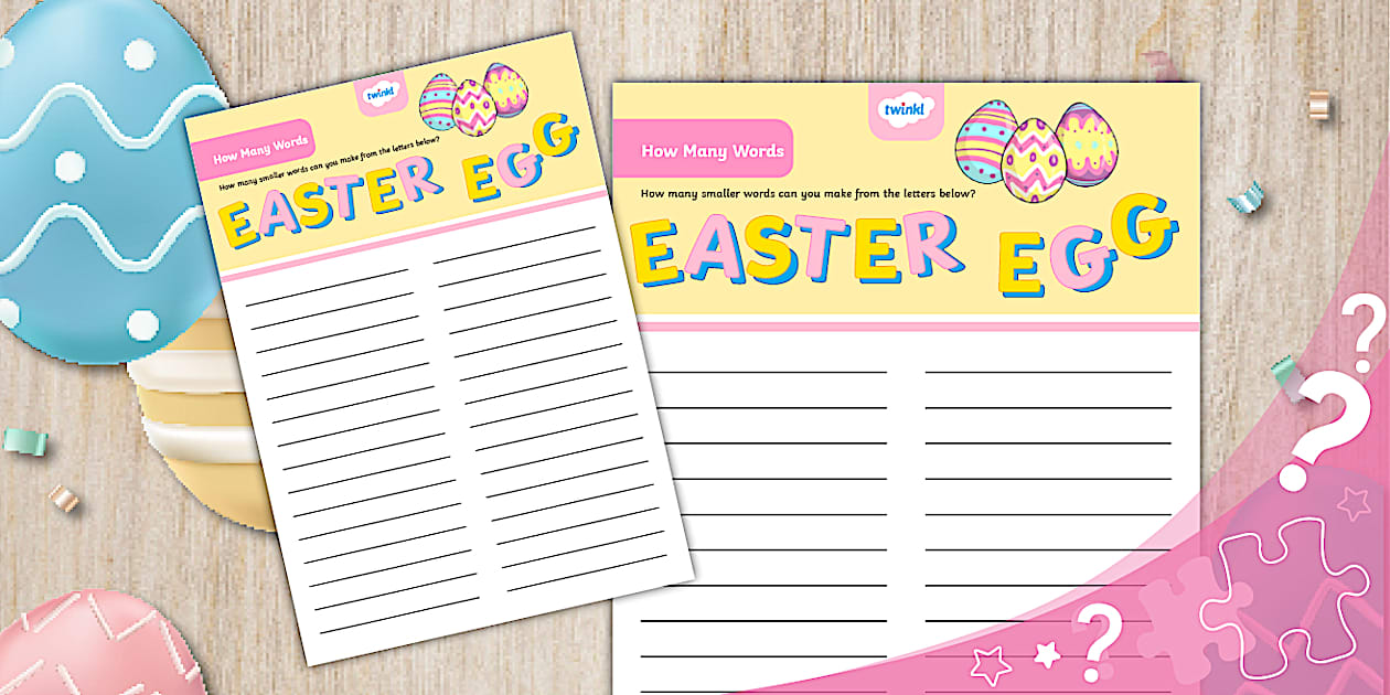 How Many Words - Easter Egg - Twinkl - Kids Puzzles - Twinkl