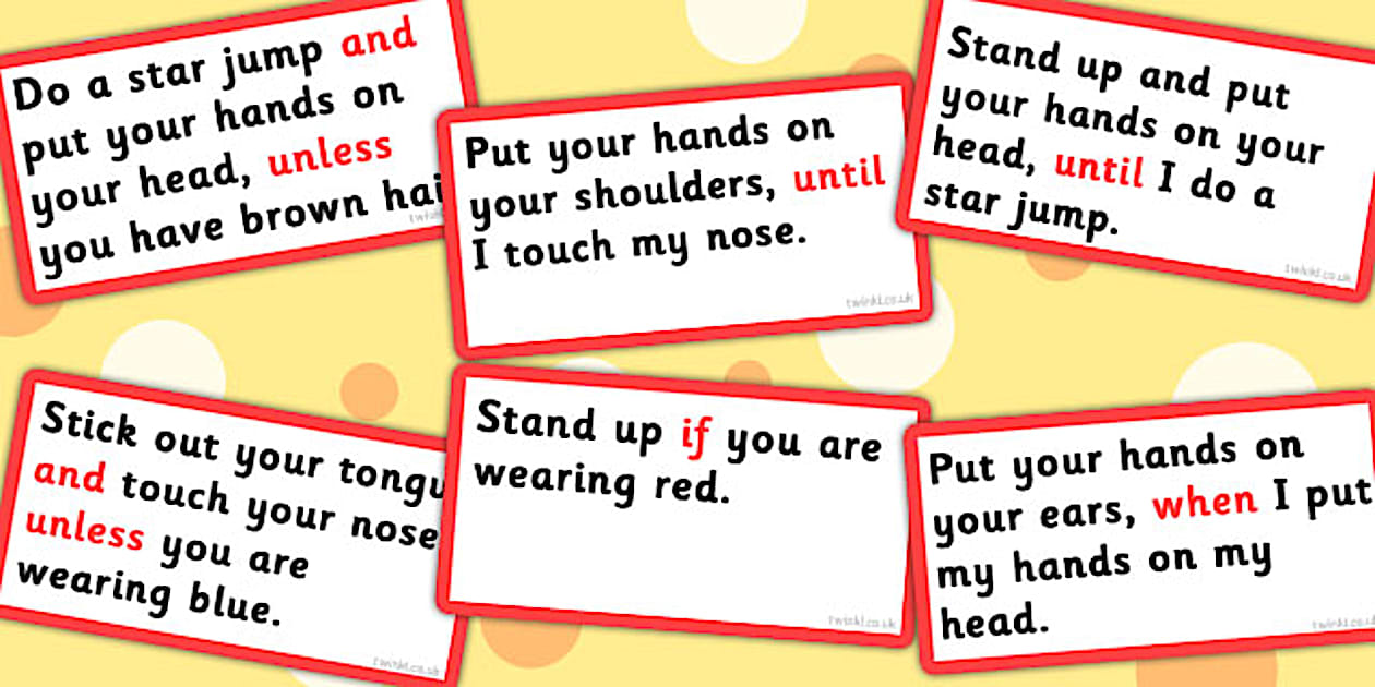 Conjunctions Follow The Instructions Game (teacher made)