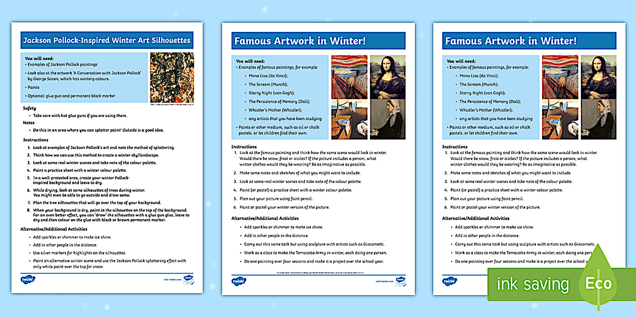 KS2 Winter Art - Activity Pack - Winter-Themed Art Lessons