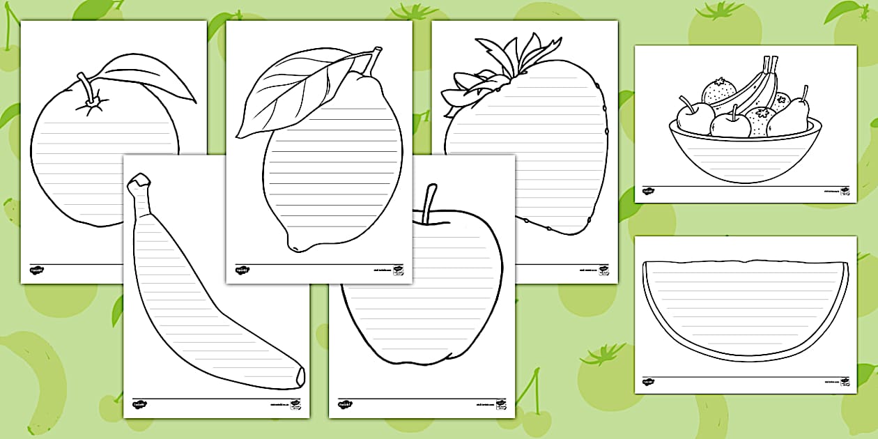 Fruits Writing Template Pack (teacher made) - Twinkl