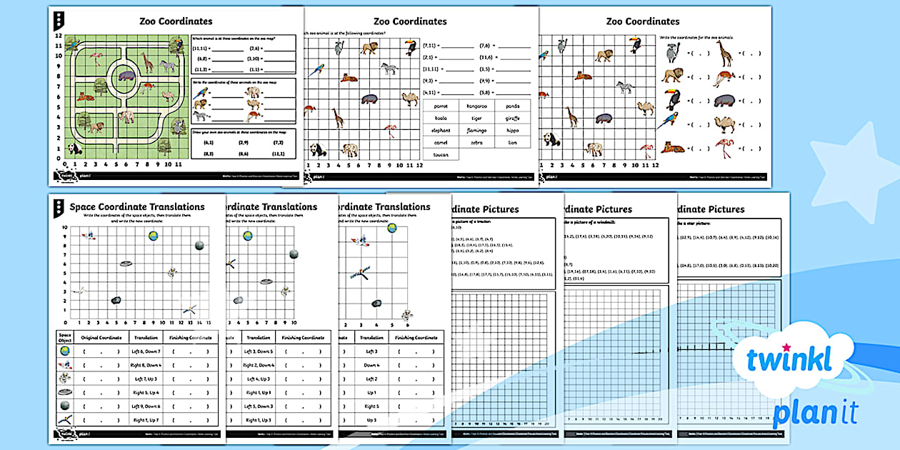 PlanIt Maths Y4 Geometry Position and Direction Home Learning Activity Pack