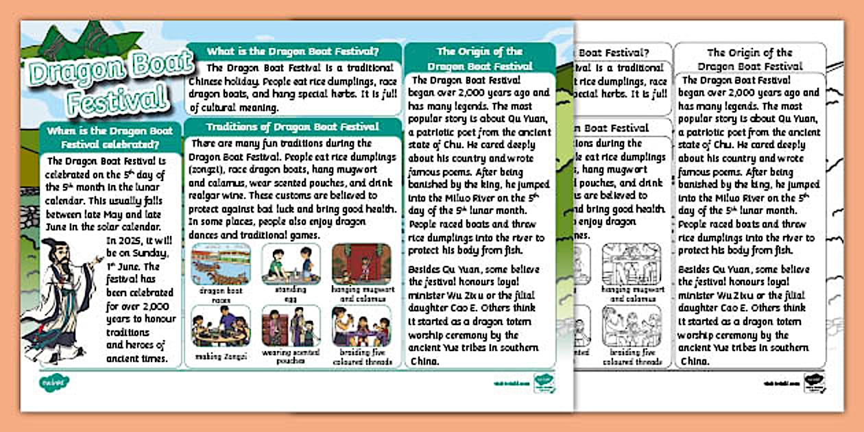 Dragon Boat Festival Fact File (teacher made) - Twinkl