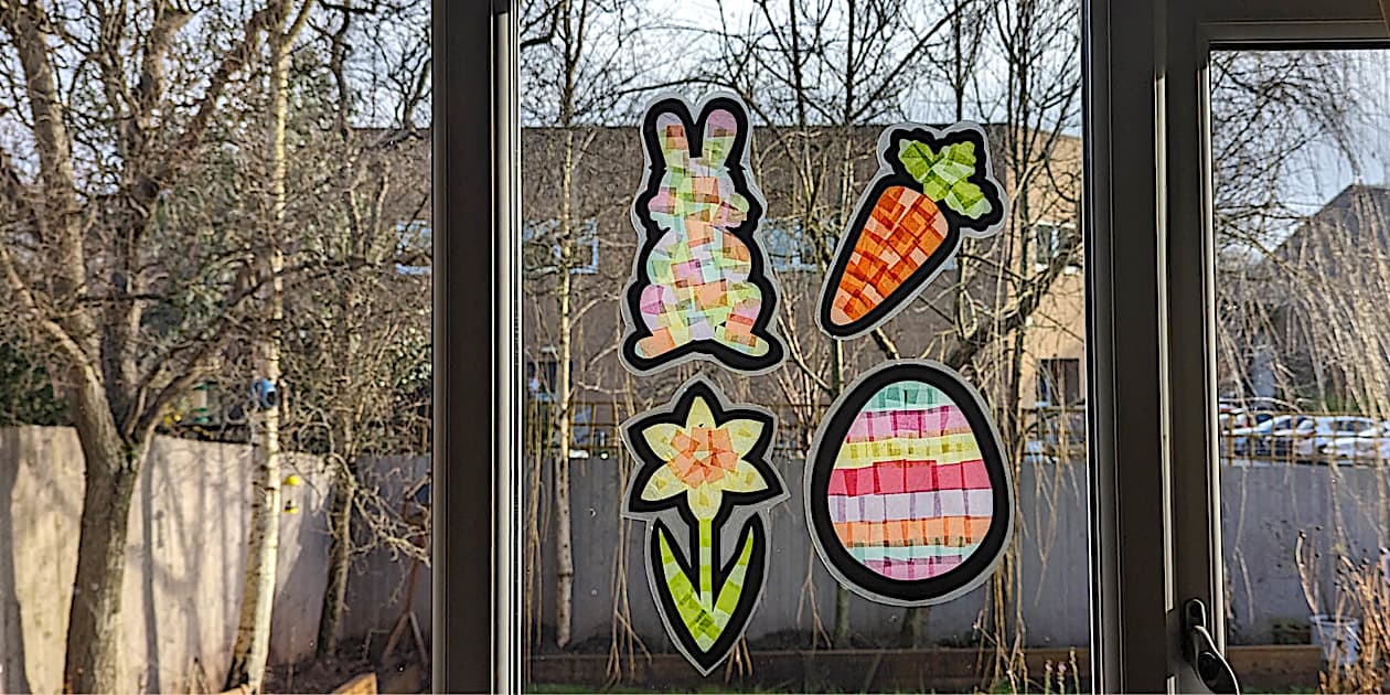 Fensterbilder Ostern Basteln