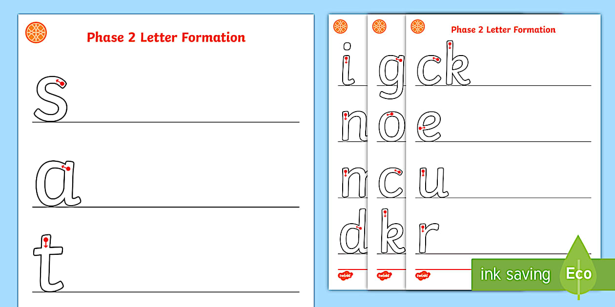 Middle East Phase 2 Letters and Sounds Letter Formation Worksheets