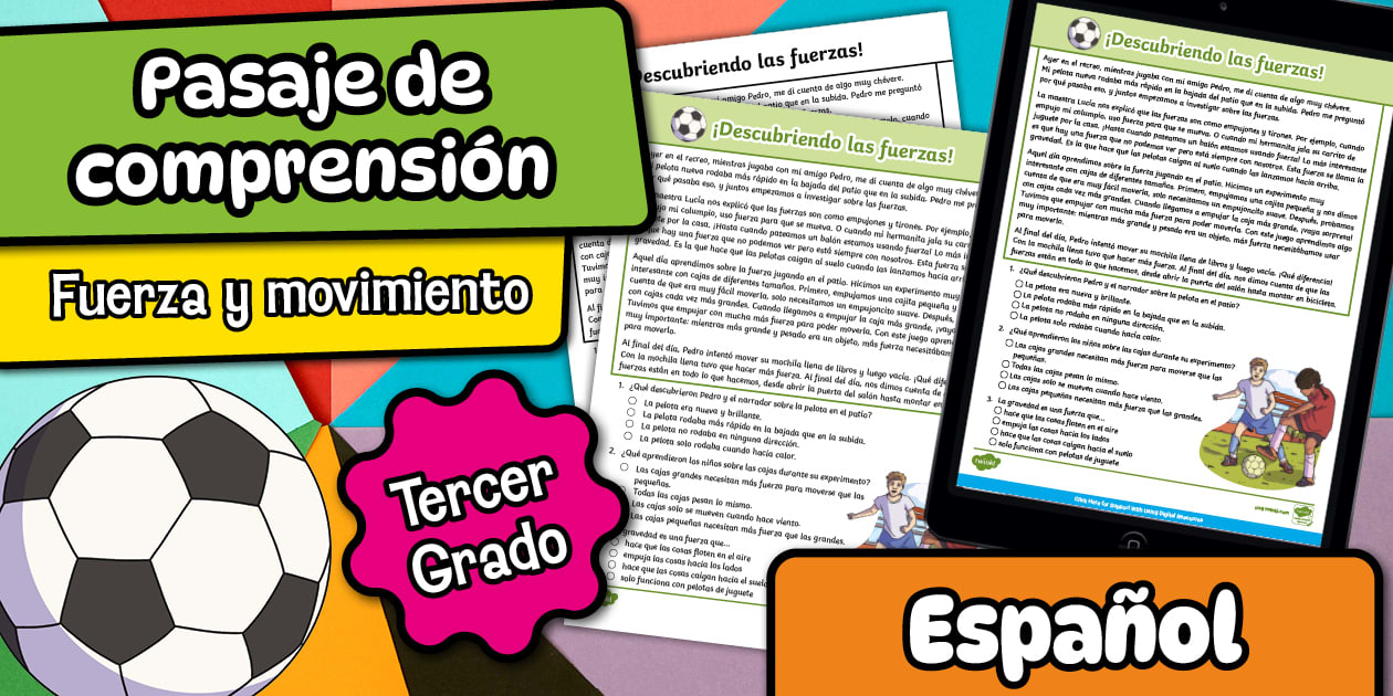 Force and Motion in Spanish | Science | Twinkl USA - Twinkl