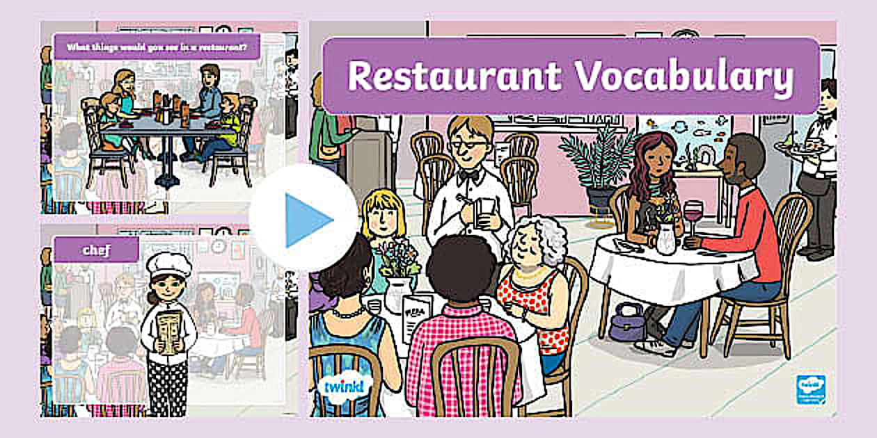 FREE! - Twinkl x ClassPoint Restaurant Words Vocabulary PowerPoint