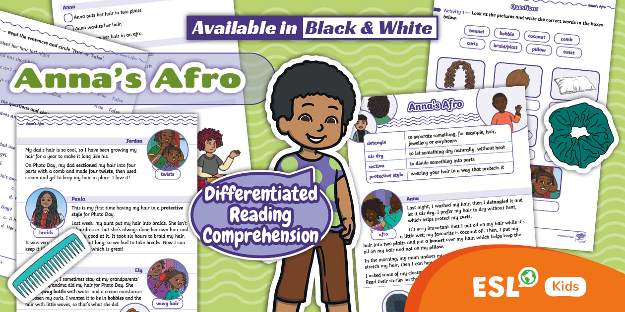 Anna's Afro Reading Comprehension for Kids