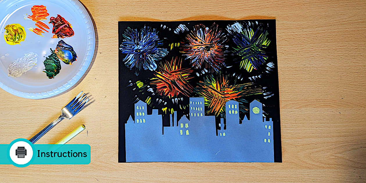 Fork Fireworks | Bonfire Night Crafts - Twinkl