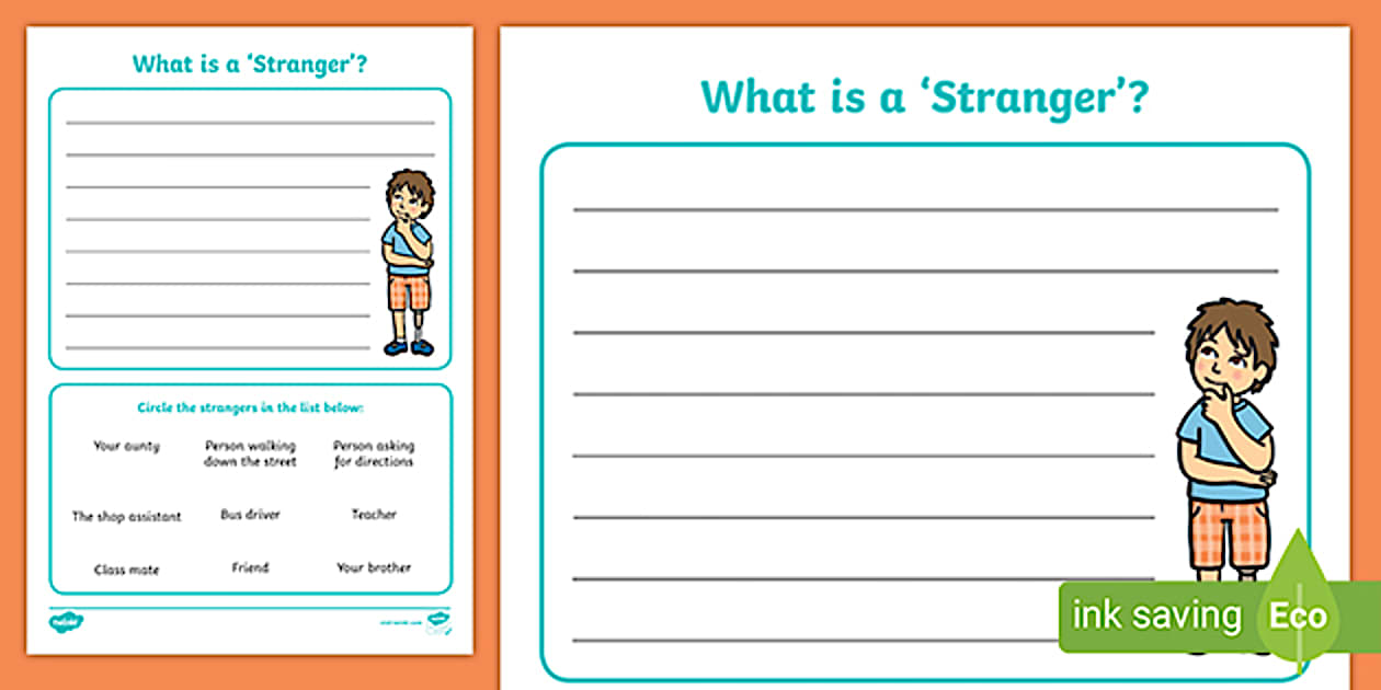 'What is a Stranger?' Worksheet (teacher made) - Twinkl