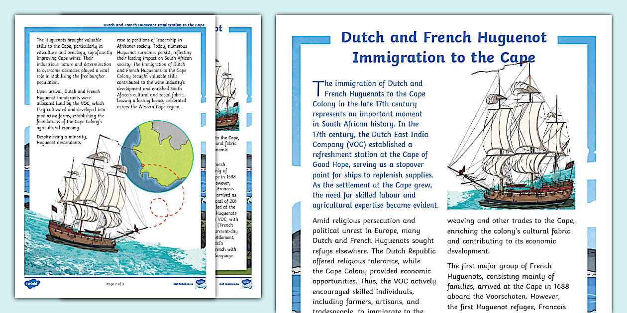 Dutch and French Huguenot Immigration to the Cape