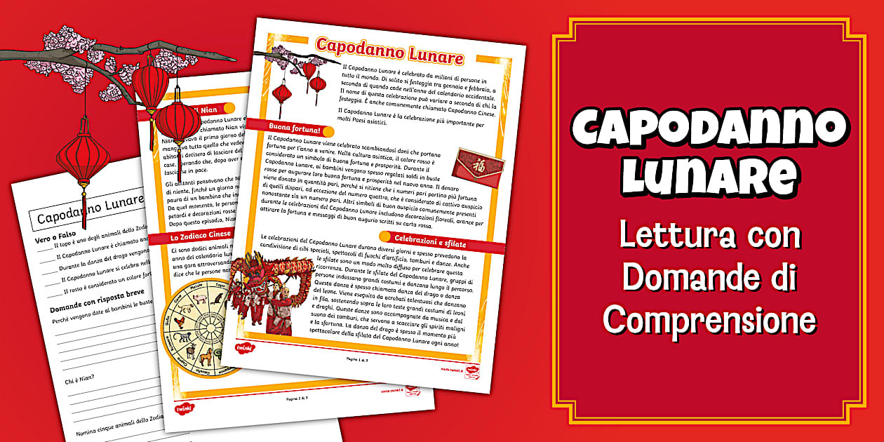 * NEW * Capodanno Lunare: Lettura con Domande di Comprensione